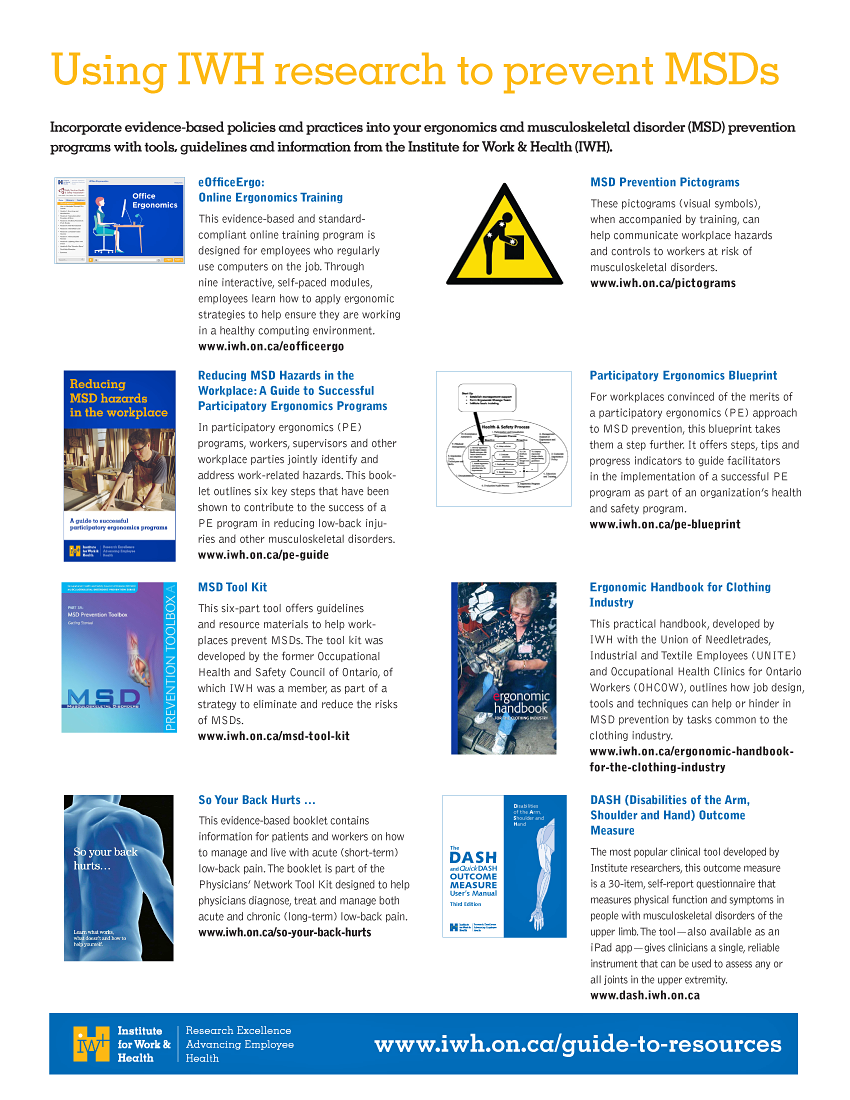Using IWH research to prevent MSDs
